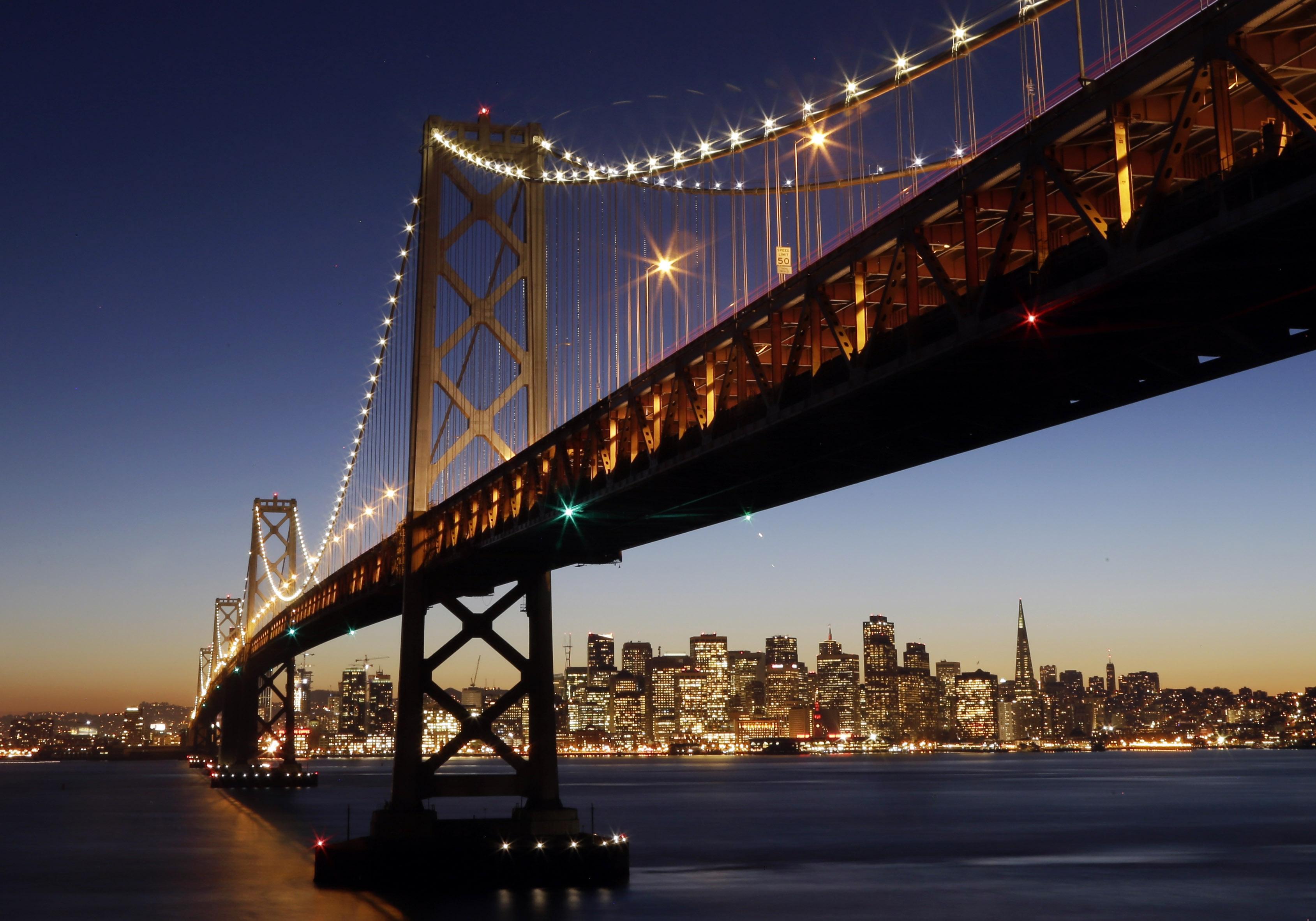 Bay Lights And The San Francisco Bay Bridge