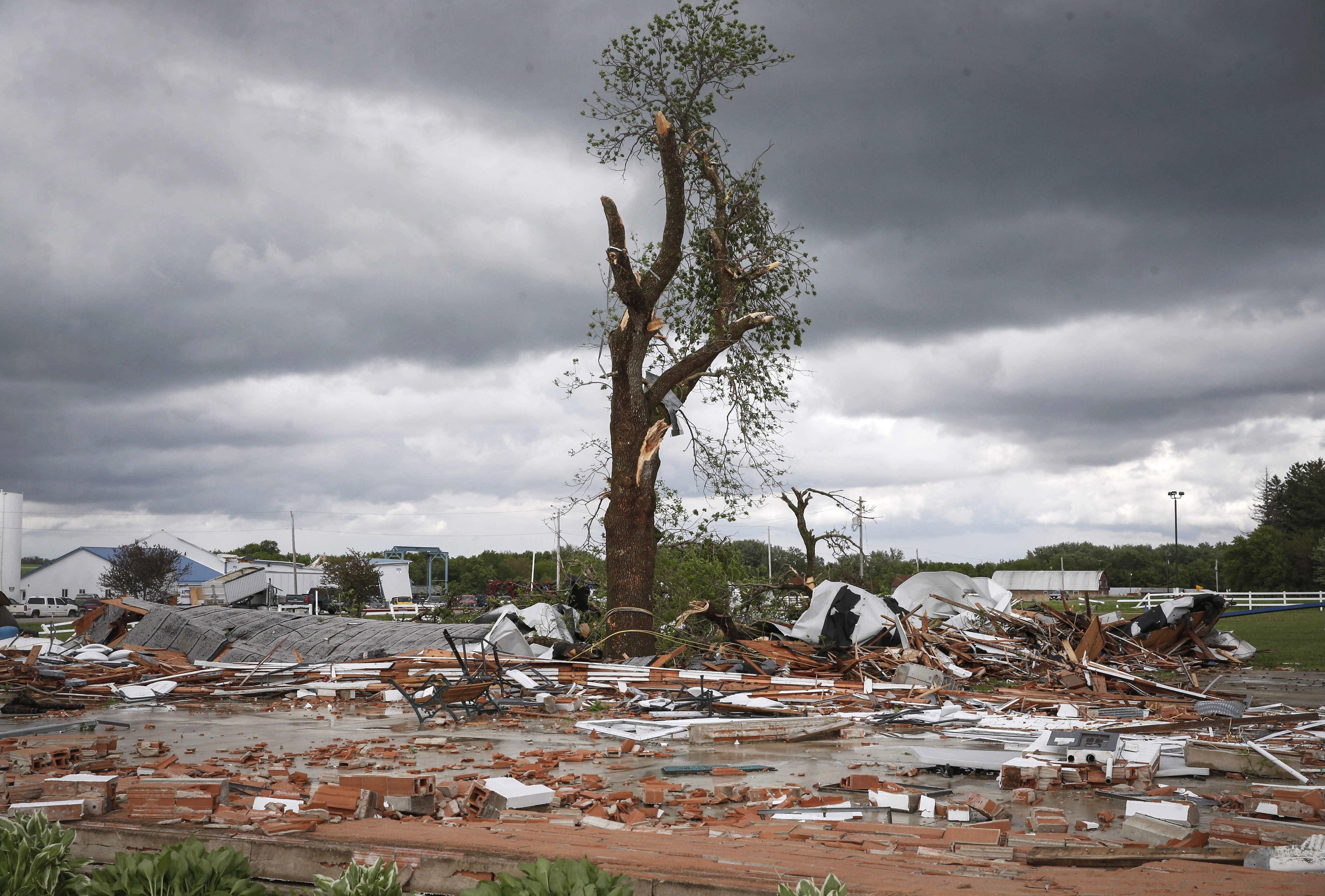 Tornado Destroying Buildings