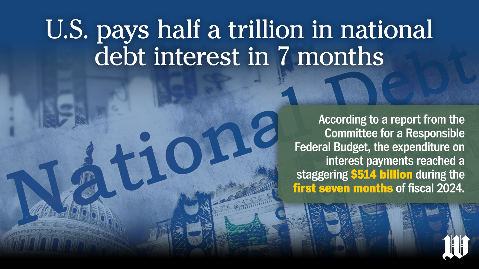 U.S. pays half a trillion in national debt interest in 7 months, more ...